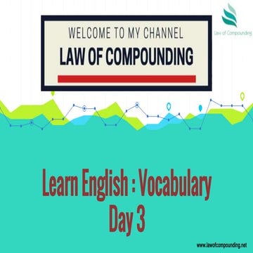Learn English : Vocabulary Day 3 | PPTX