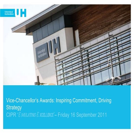 Vice-Chancellor's Awards - Inspiring Commitment, Driving Strategy: Tim ...