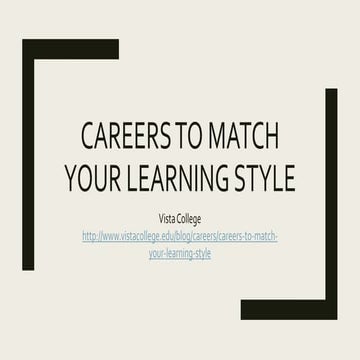 Careers to Match Your Learning Style | PPTX