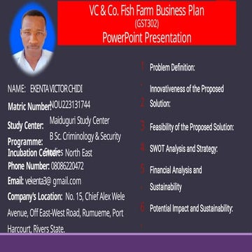 Fish Farm business plan by abubakar mohammed | PPTX