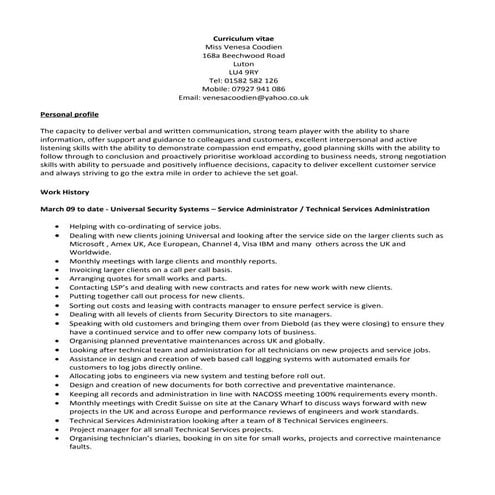 Clarence W Frost CV | DOCX