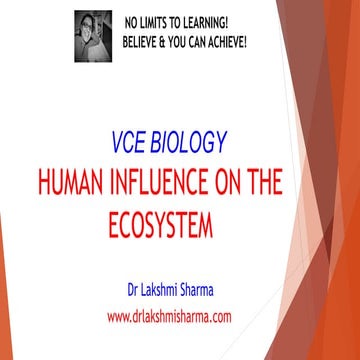 VCE Biology Human Influence on the Ecosystem | PPT