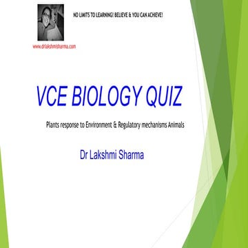 VCE Biology Quiz 1 | PPTX