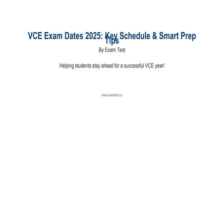 VCE exam tips and preparation and student friendly guide | PDF