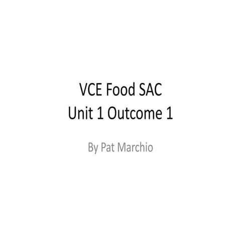 Vce food sac | PPTX