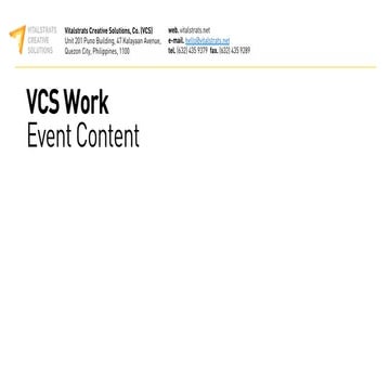 VCS Work: Event Content | PDF