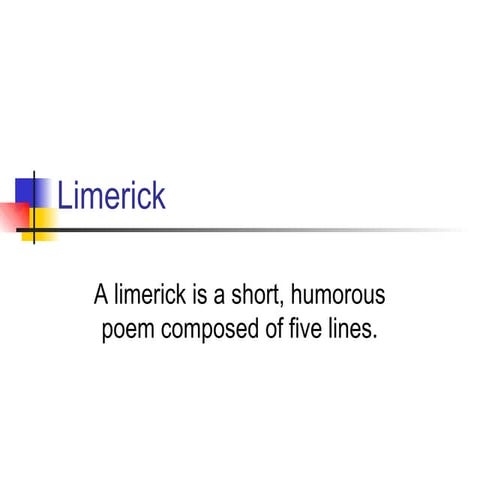 Limerick | PPT | Poetry | Books and Literature