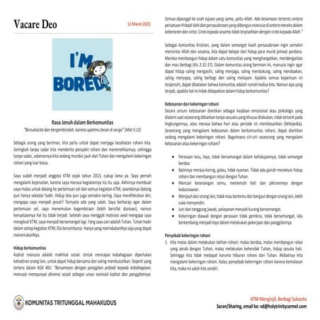 Vacare Deo Maret Minggu kedua tahun 2023 | PDF