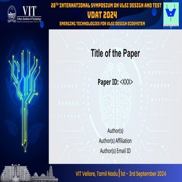 VDAT24 PPT Template for the conference in VIT chennai | PPTX