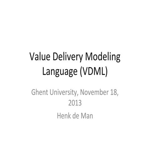 Vdml guest lecture u gent, november 2013 | PPT