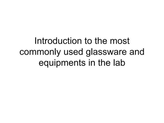 Glass ware used in the laboratory.pptx | Chemistry | Science