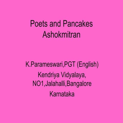Poets and Pancakes class xii English core .pptx