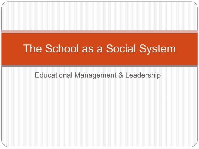 Social system of a school | PPT