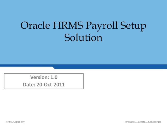 Oracle Hrms Payroll Table Overview Ppt