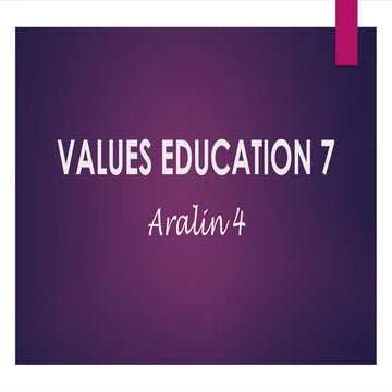 Values Education Aralin 4 Grade Seven ... | PPTX