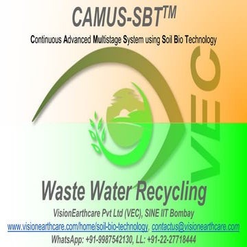 Vision Earthcare Soil Bio Technology for Waste Water Recycling | PPT