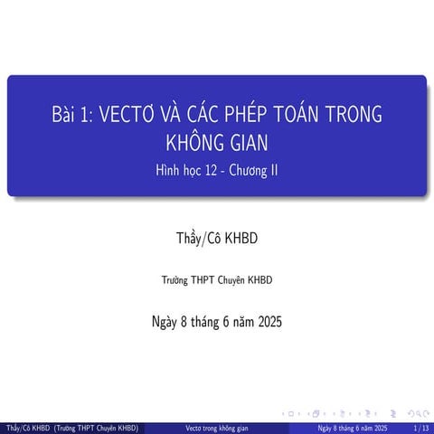 Vecto và các phép toán vecto trong không gian | PDF