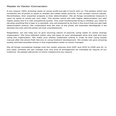 Raster to Vector conversion at Adobe IT. | DOC