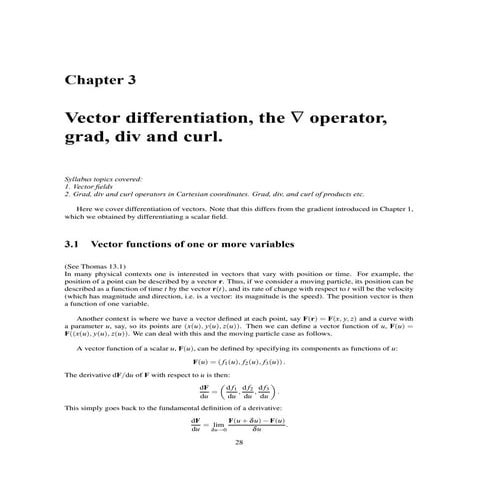 Vector differentiation, the ∇ operator, | PDF