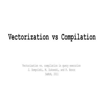 Vectorization vs Compilation | PDF | Programming Languages | Computing