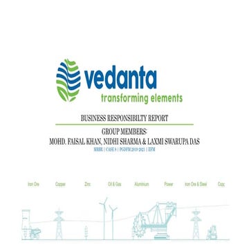 Vedanta Business Responsibility Report | PPT