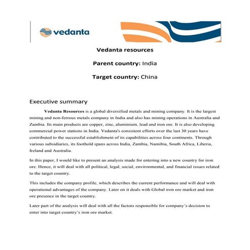 Vedanta resources akhil | PDF