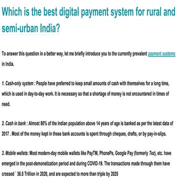 the best digital payment system for rural and semi-urban India | Vedant ...