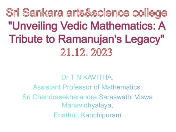 PPT on Vedic maths | PPT