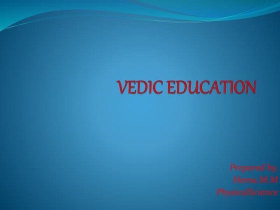 VEDIC EDUCATION | PPT