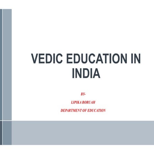Vedic education education details for b.ed first year students | PDF