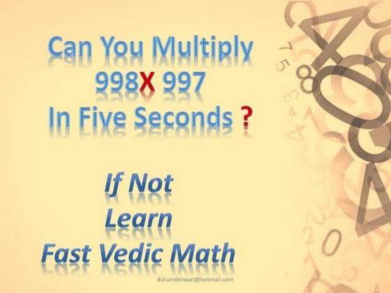 Vedic Mathematics 16 sutras with example problems | PPTX | Hinduism | Religion & Spirituality