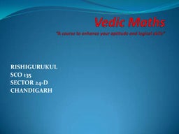 Vedic math | PPT