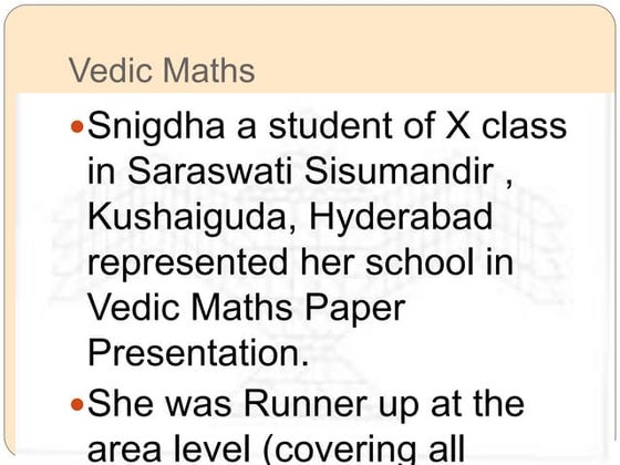 PPT on Vedic maths | PPTX | Hinduism | Religion & Spirituality