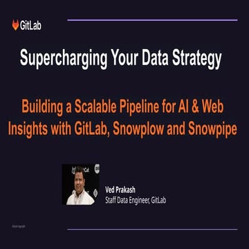 [DSC Europe 24] Ved Prakash - Supercharging Your Data Strategy: Building a Scalable Pipeline for ...