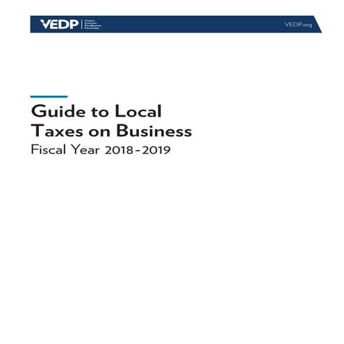 Vedp Virginia guide to local taxes on business 2018 and 2019 | PDF