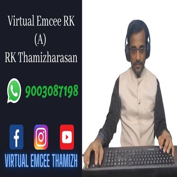 Male Virtual Emcee RK Thamizharasan Online Events Profile | PPT