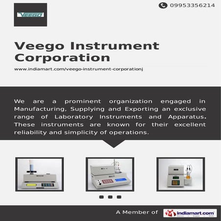 Veego Instrument Corporation, Mumbai, Tap Density Test Apparatus | PDF