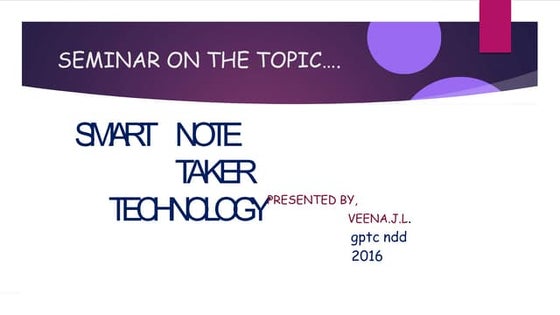 Smart note taker | PPTX | Programming Languages | Computing