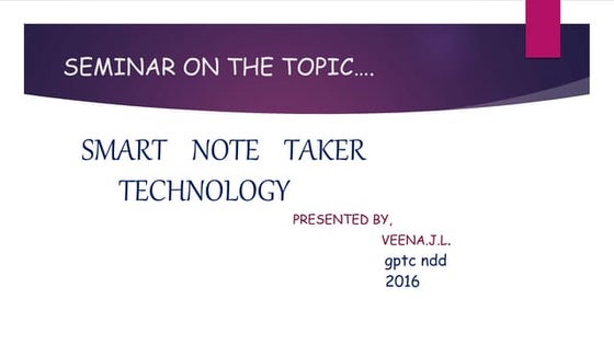 SMART NOTE TAKER | PPT