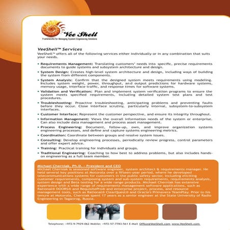 Vee shell services | PDF