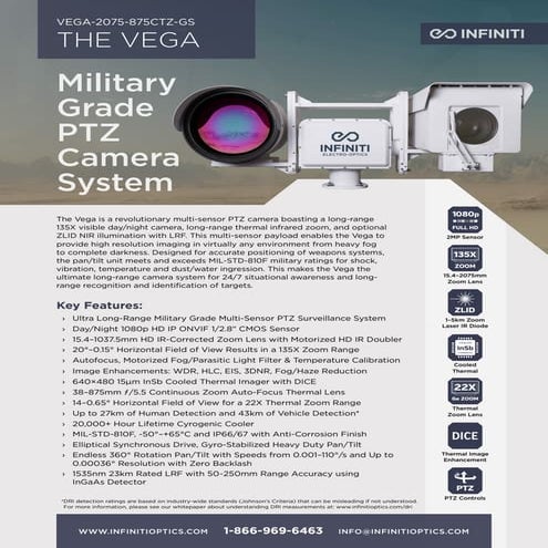 Vega is a Long Distance Zoom Thermal Infrared Camera Complete turkey key multi-sensor EO/IR PTZ ...