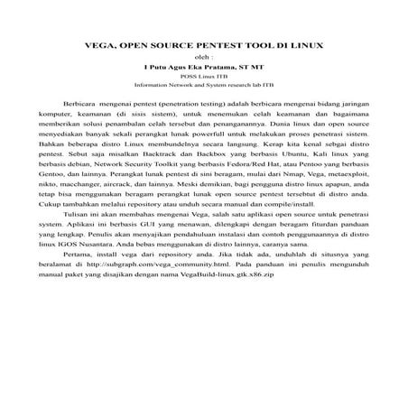 Vega open-source-pentest-di-linux | PDF