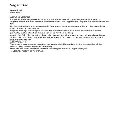Vegan Diet | PDF