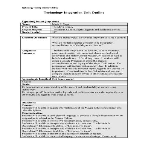 Vega tech unit_outline | PDF