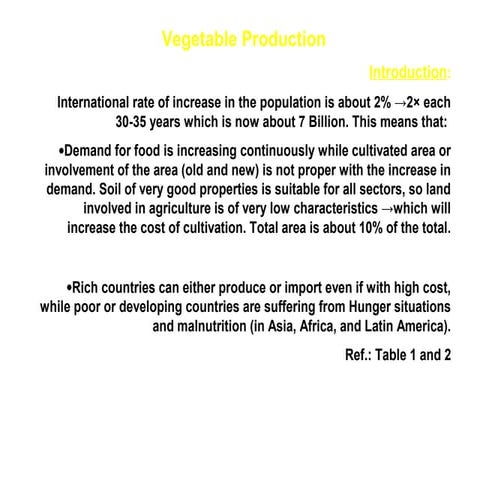 Vegetable production course | PPT