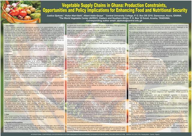Vegetable supply chains in ghana production constraints, opportunities ... Vegetable supply chains in ghana production constraints, opportunities ...