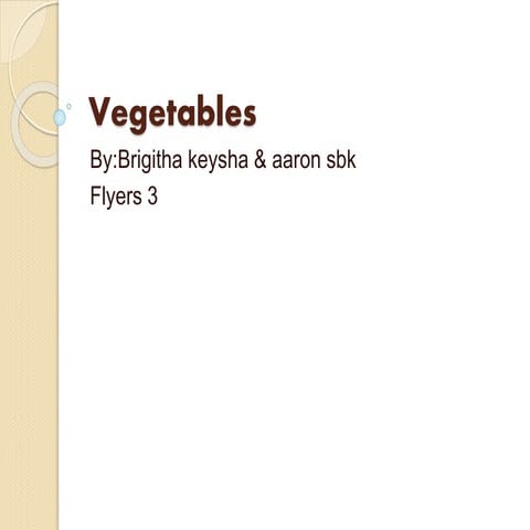 Vegetables vocabulary | PPTX