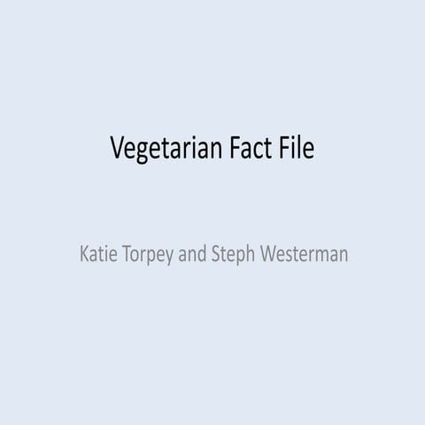 Vegetarian fact file | PPT