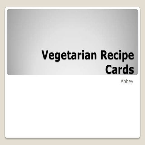 Vegetarian recipe cards | PPTX