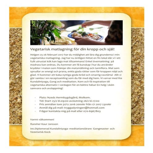 Veg matlagning kurs vt 2017 | PDF